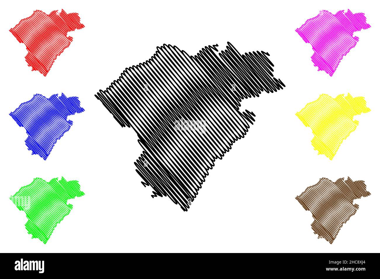 Peren district (Nagaland State, Republic of India) map vector ...