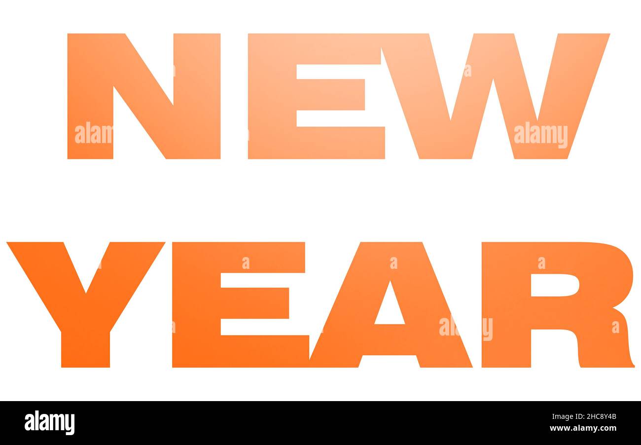 New Year - 2d words rendered isolated - 3d rendering Stock Photo - Alamy
