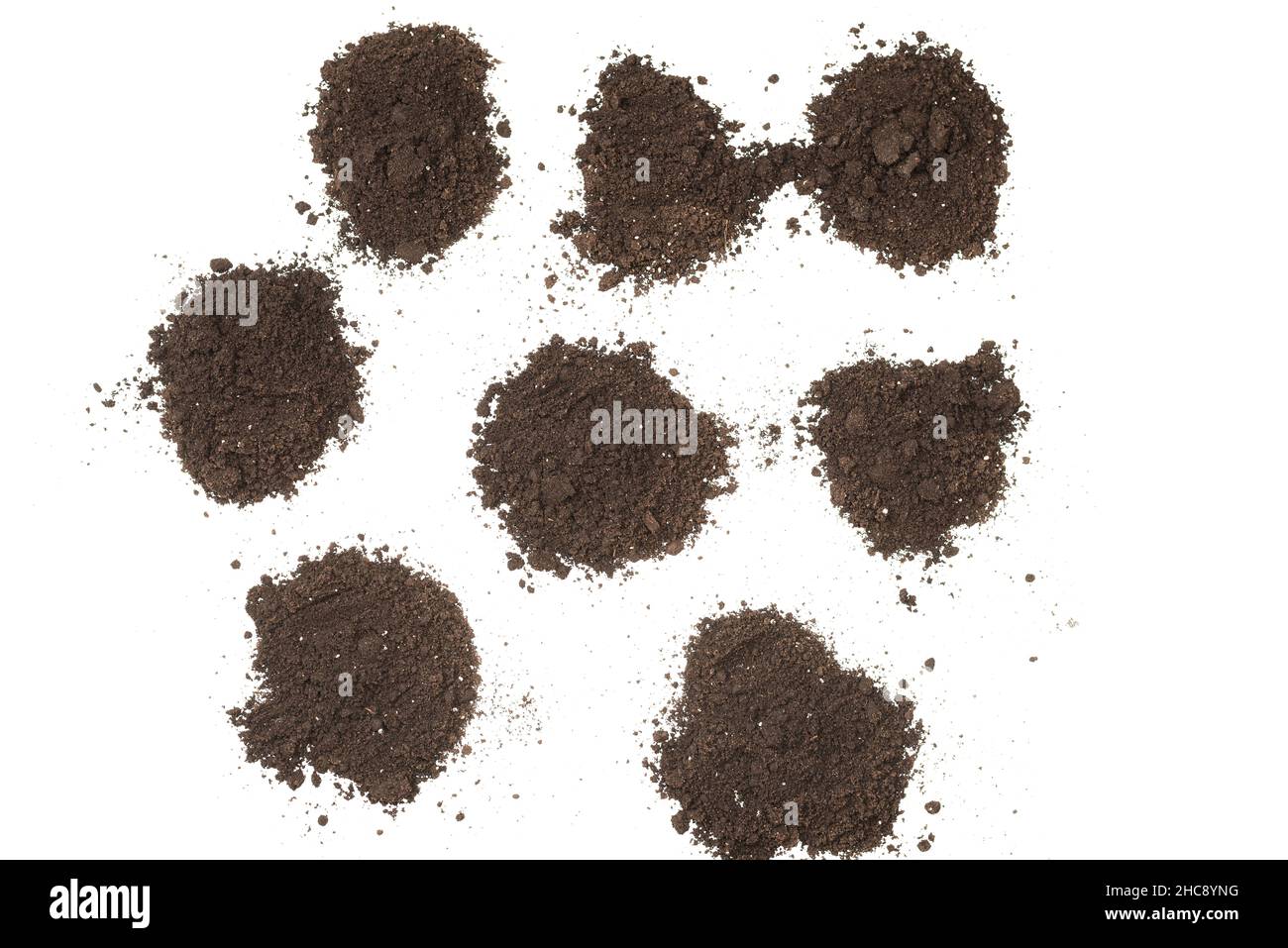 Black land for plant isolated on white background. Ground pattern Stock ...