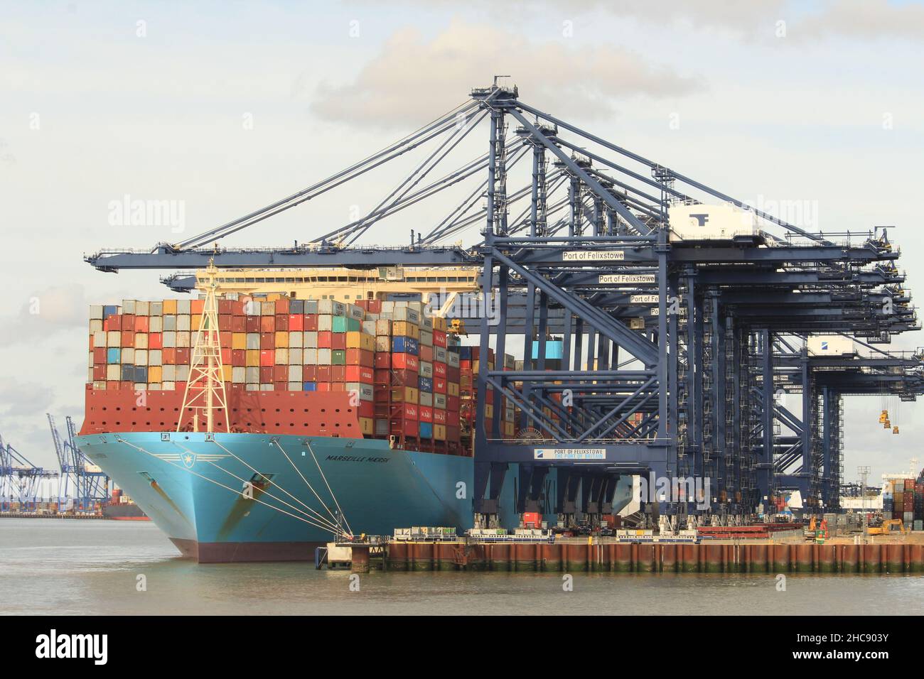 Post Brexit - Shipping container loaded onto Marseille Maersk vessel at ...