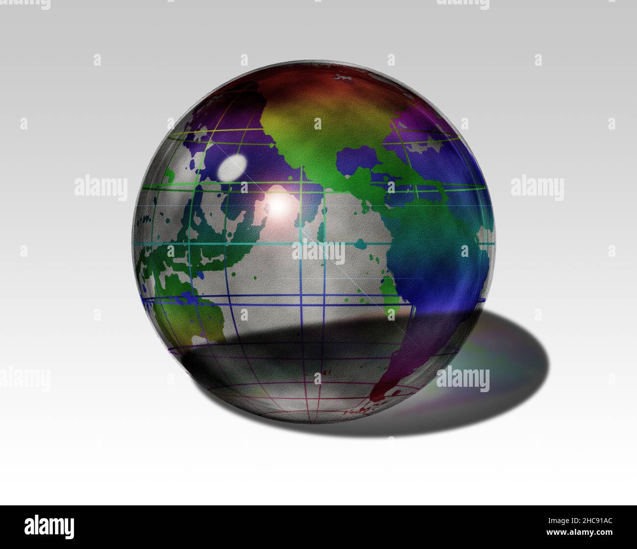 Planet Earth. Glass sphere. 3D rendering Stock Photo - Alamy