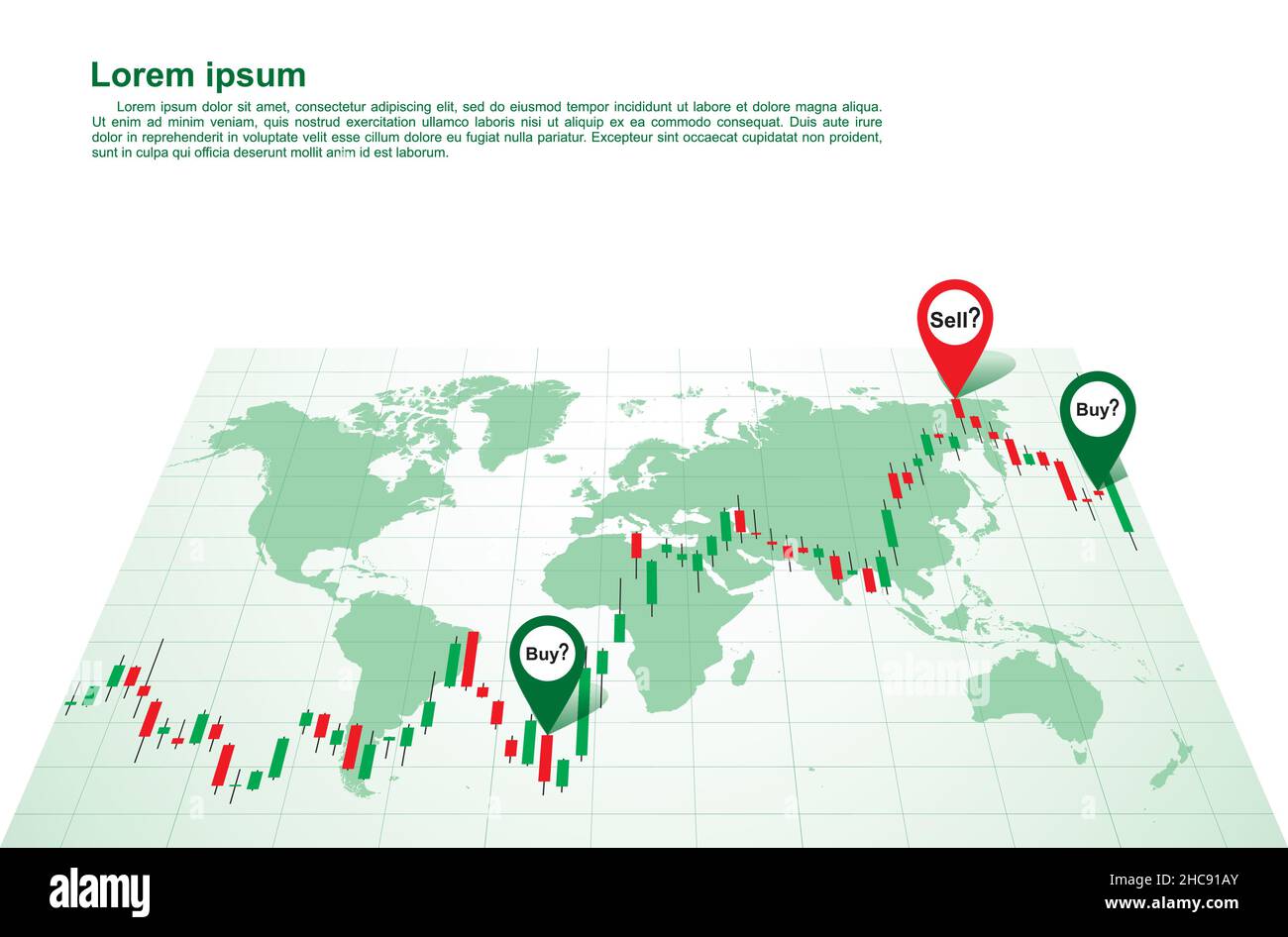Trade of stock. Chart of forex with candles. Graph for financial market ...