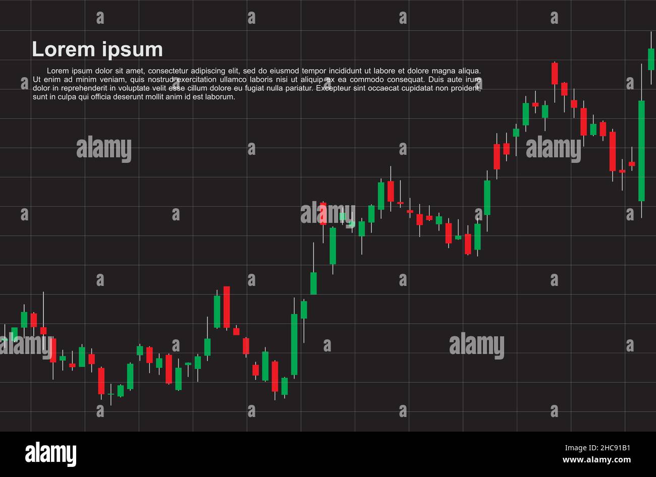 Trade of stock. Chart of forex with candles. Graph for financial market ...