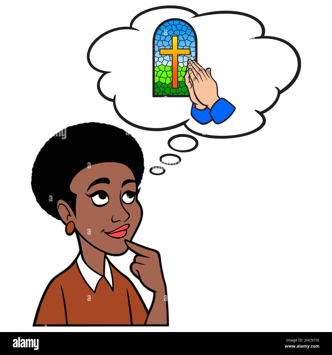 Woman praying african Stock Vector Images - Alamy