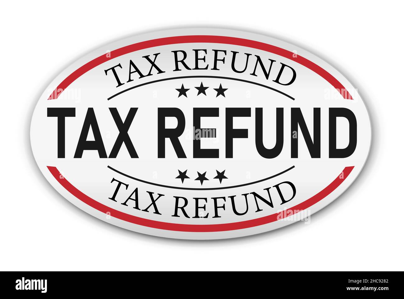 Tax refund shopping stickers tag badge on white Stock Vector Image ...