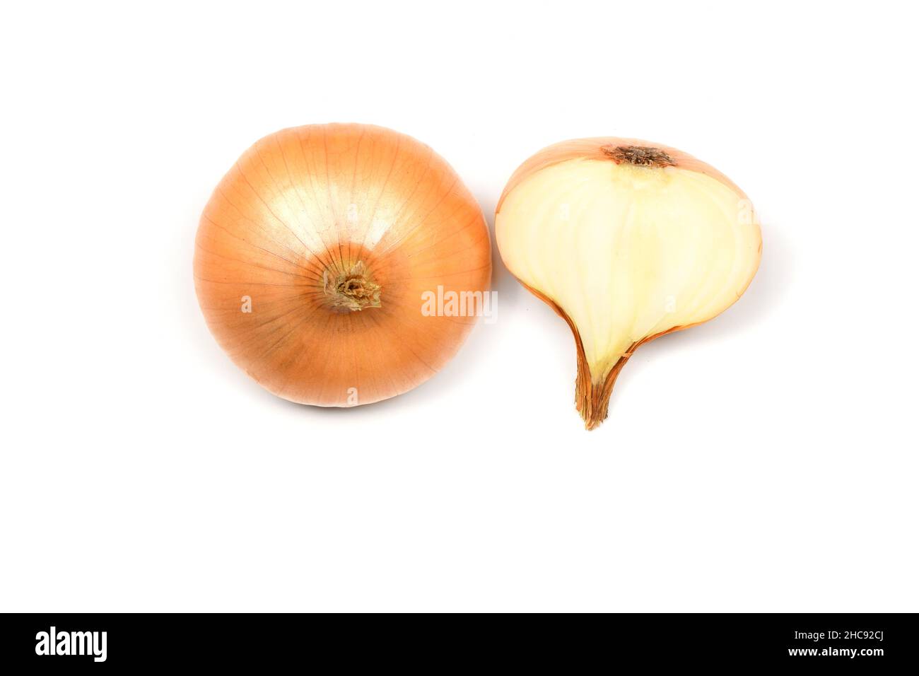 Yellow onion bulbs on white background. High resolution photo. Full ...