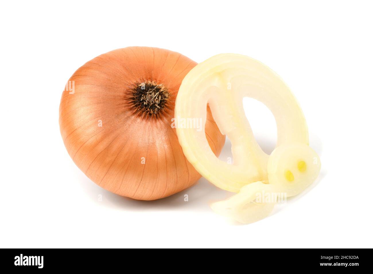 Yellow onion bulbs on white background. High resolution photo. Full ...
