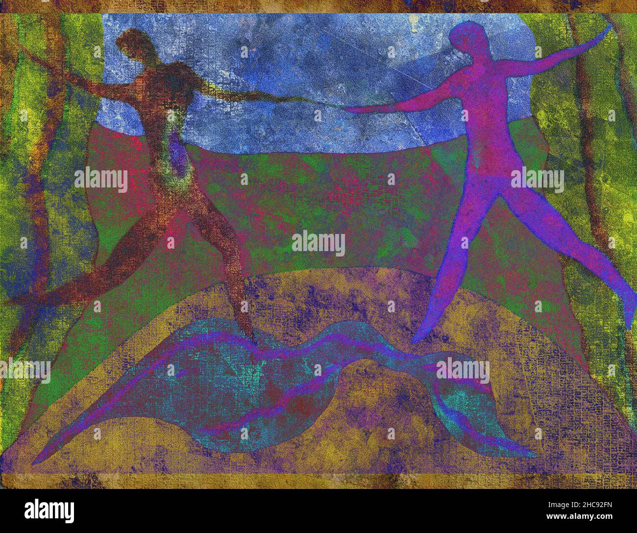 Abstract dancing figures. 3D rendering Stock Photo - Alamy