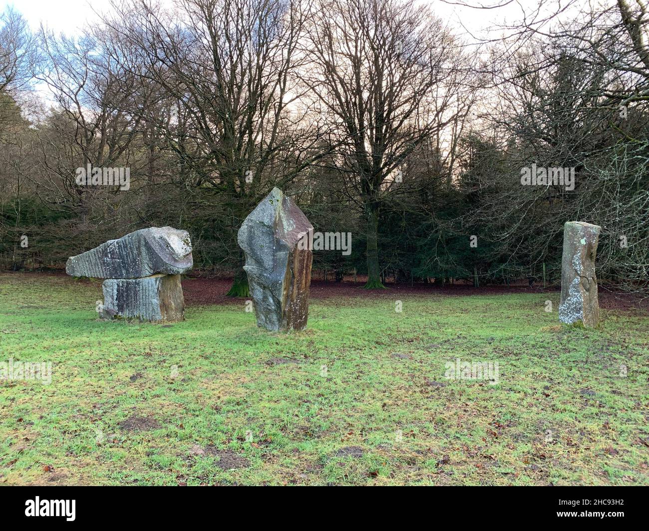 ancient stones in Longleat Park near Frome Somerset rocks rock old type ...