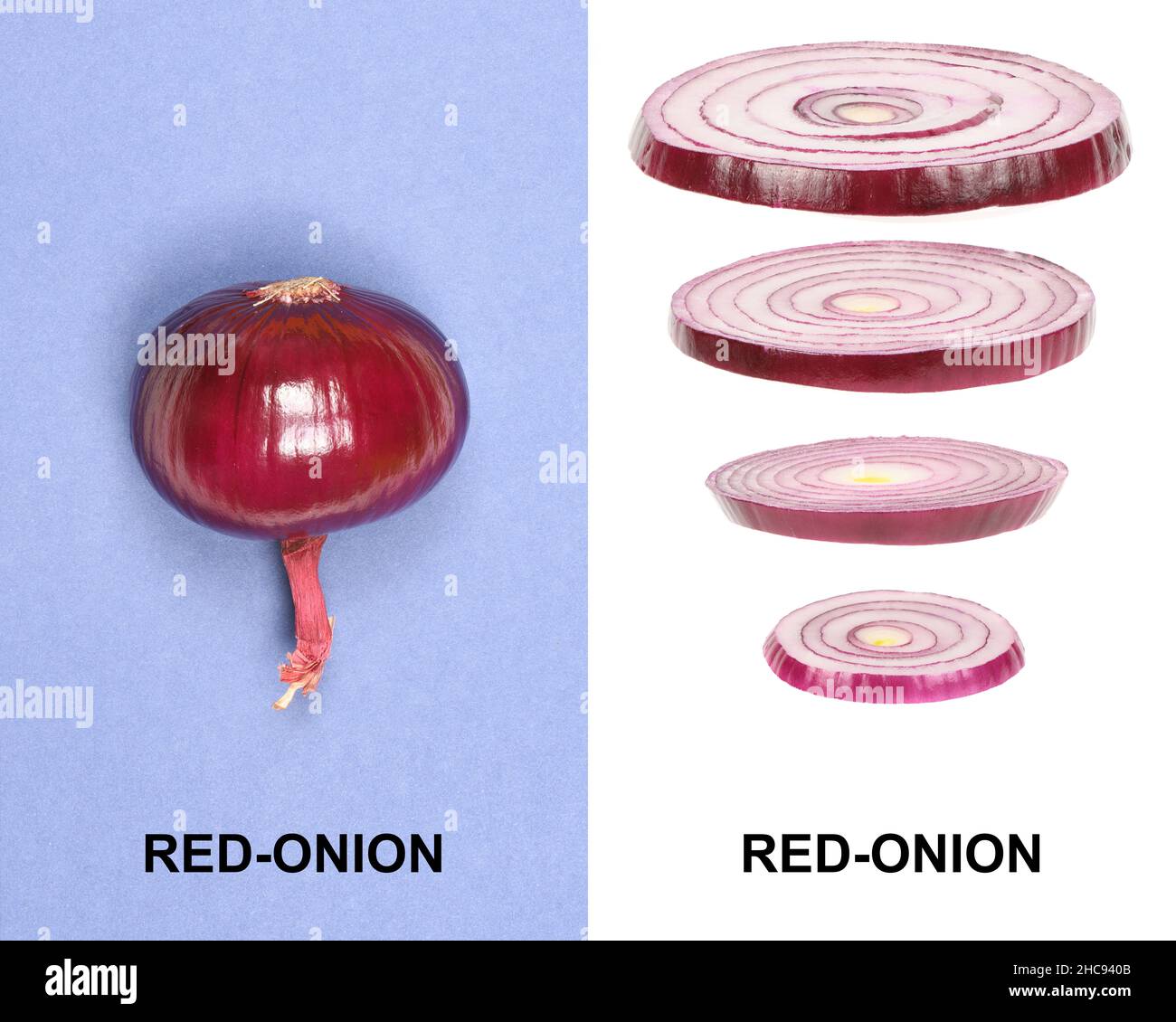 Creative layout made of red onion. High resolution photo. Full depth of ...