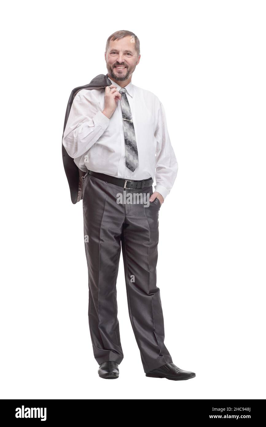 successful business man with a jacket over his shoulder Stock Photo - Alamy