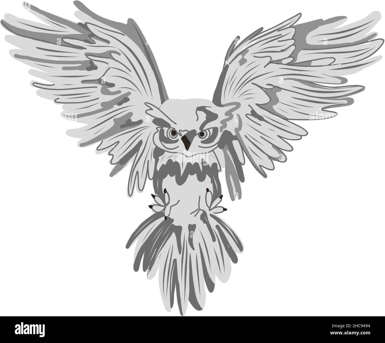 flying owl. magic. white owl. Postal bird vector illustration Stock ...
