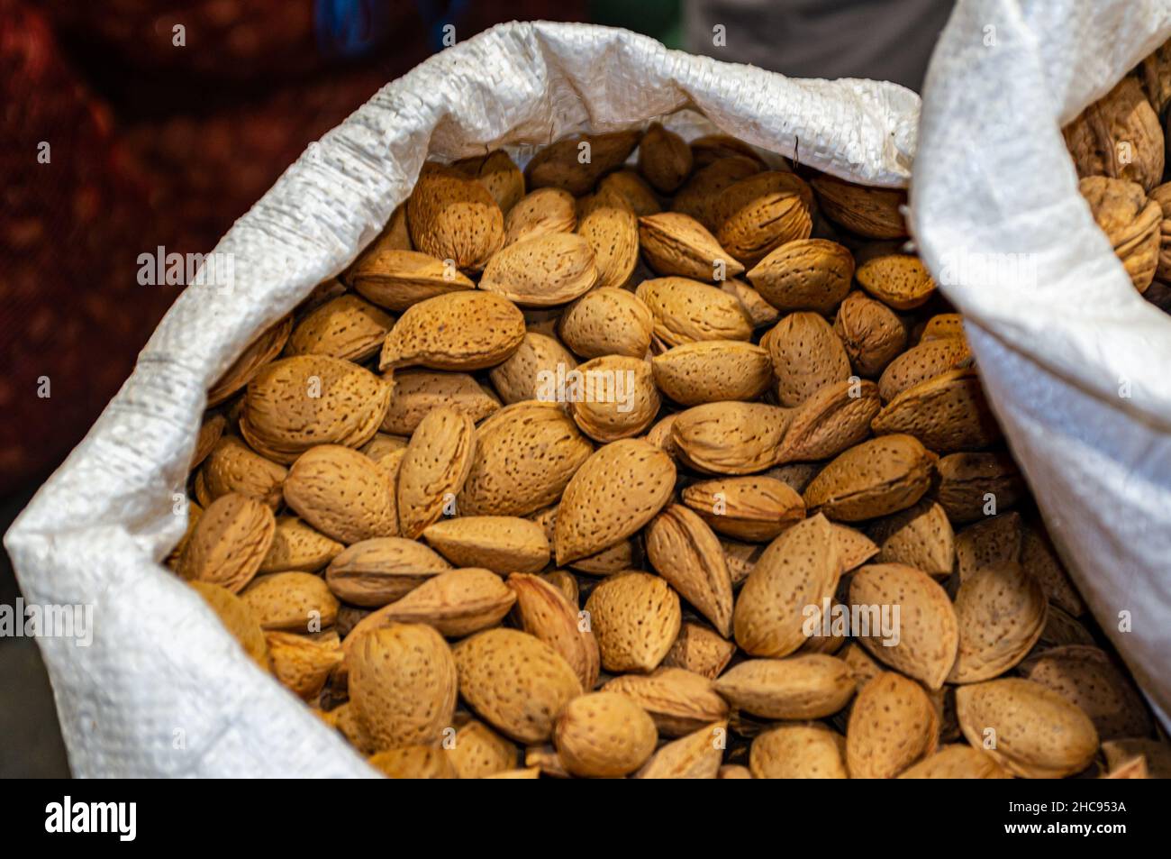 Almonds in shell, almond fruit used in recipe Stock Photo - Alamy