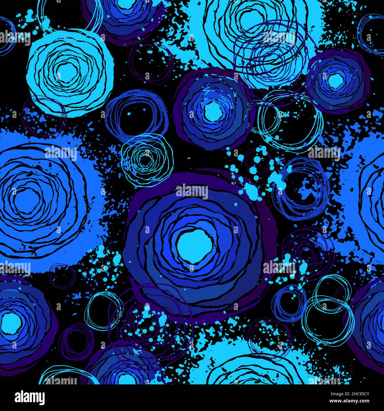 Seamless abstract dark background from circles. Vector illustration ...