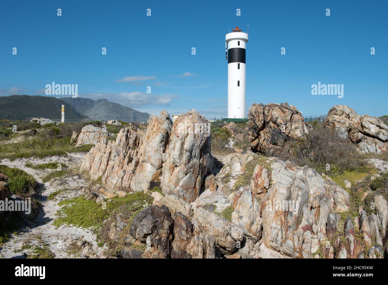 Cape Hangklip Lighthouse at Cape Hangklip, Pringle Bay, Western Cape ...