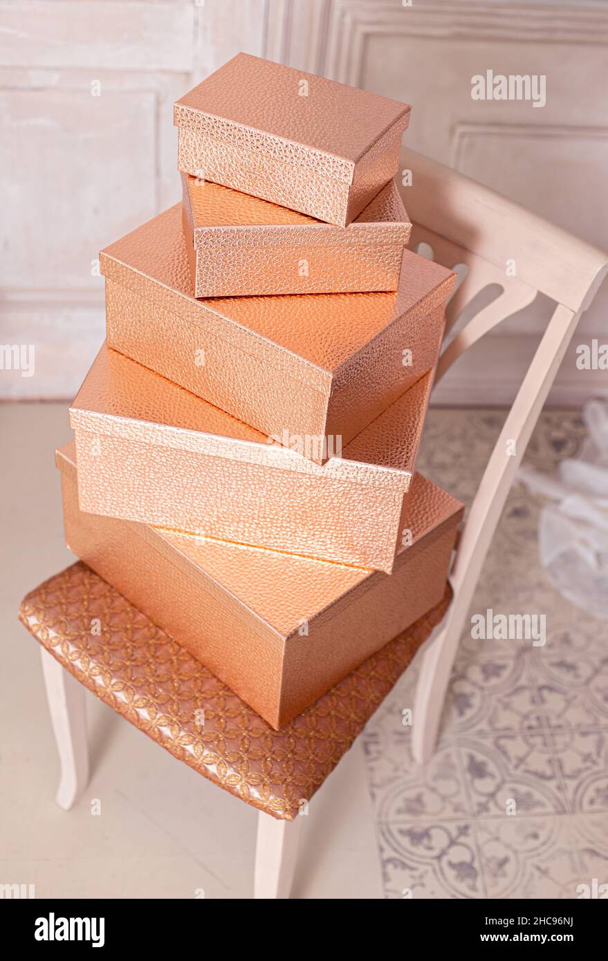 Many colourful gift boxes hi-res stock photography and images - Alamy