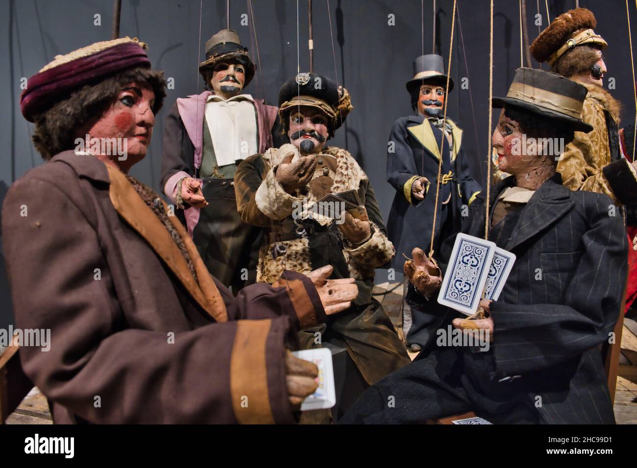 Complex puppets scene with many puppets Stock Photo - Alamy