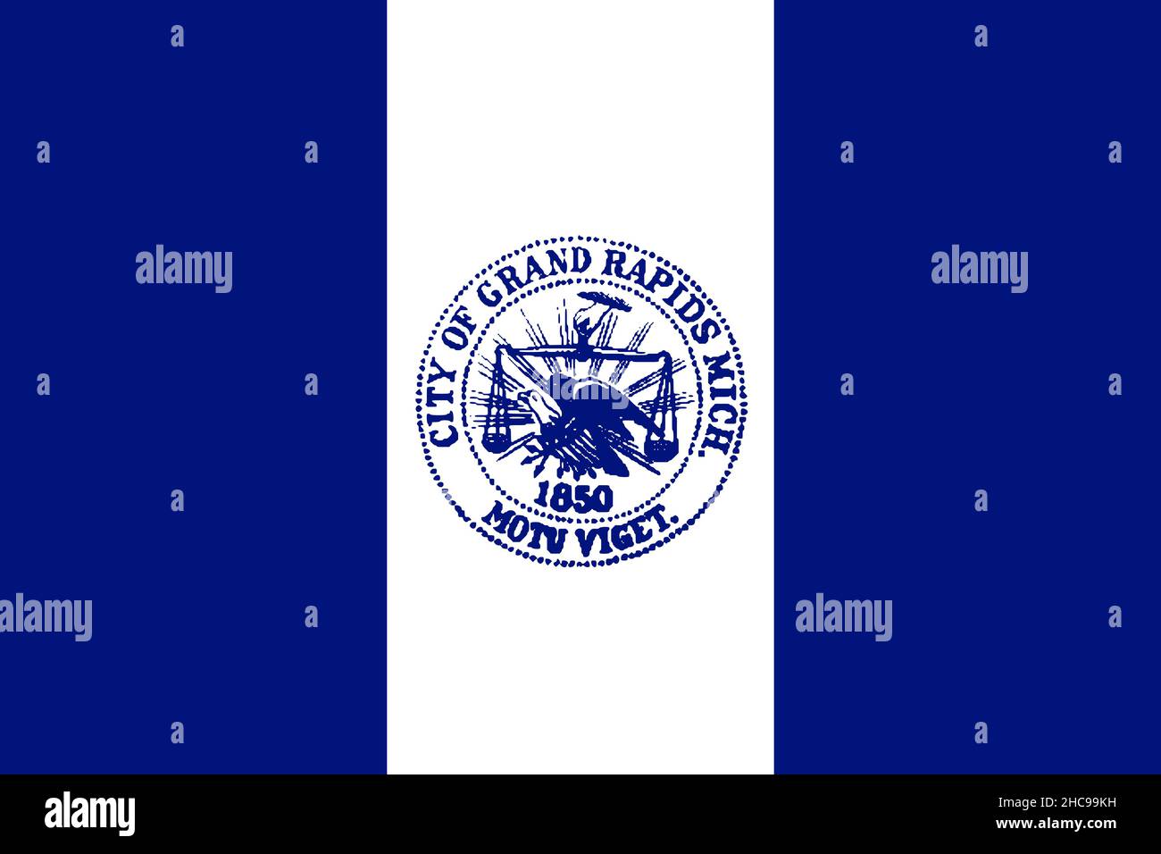 Top view of flag City of Grand Rapids, Michigan, untied states of ...