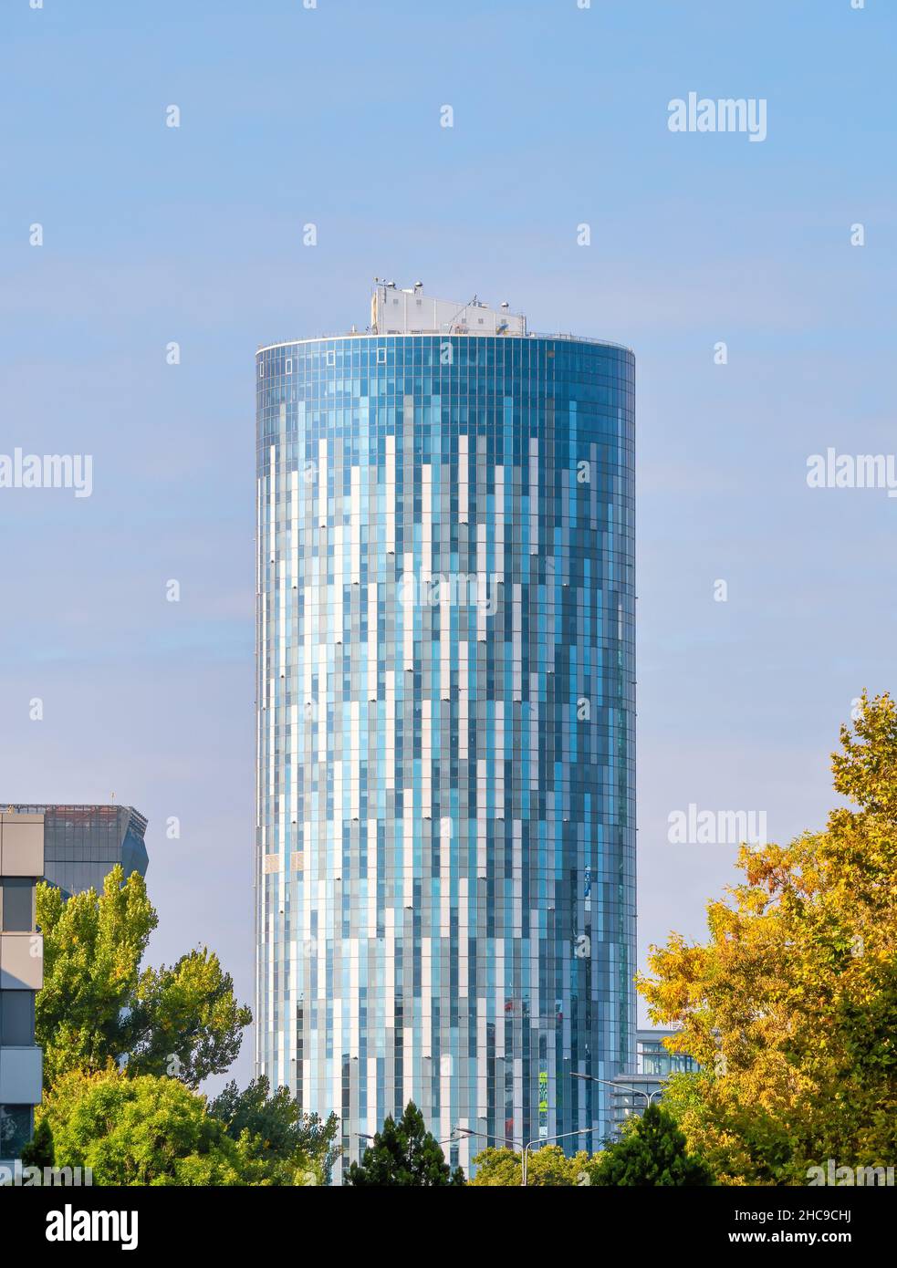 Bucharest, Romania - 10.01.2021: Skytower building is headquarter for a ...