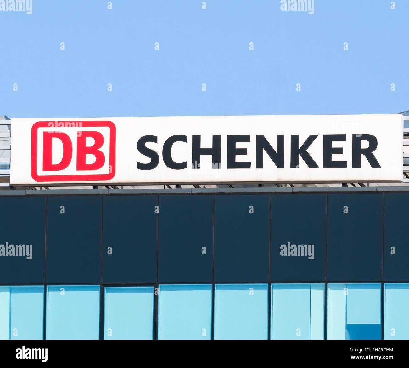 Bucharest, Romania - 10.01.2021: DB Schenker global logistics providers ...