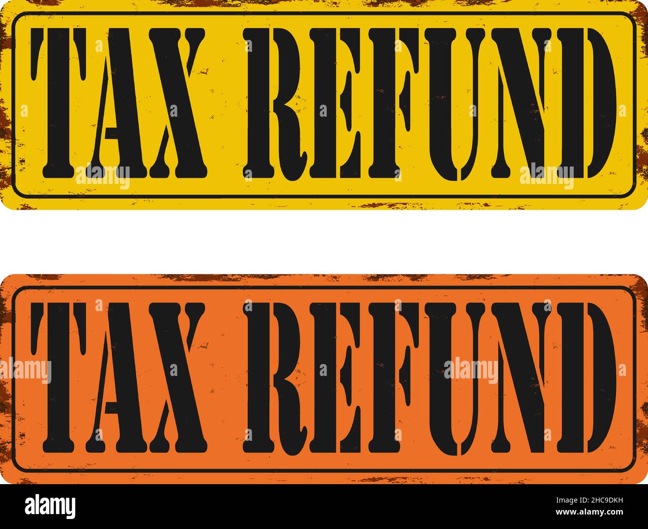 Road sign announcing that a tax refund is ahead vector illustration ...