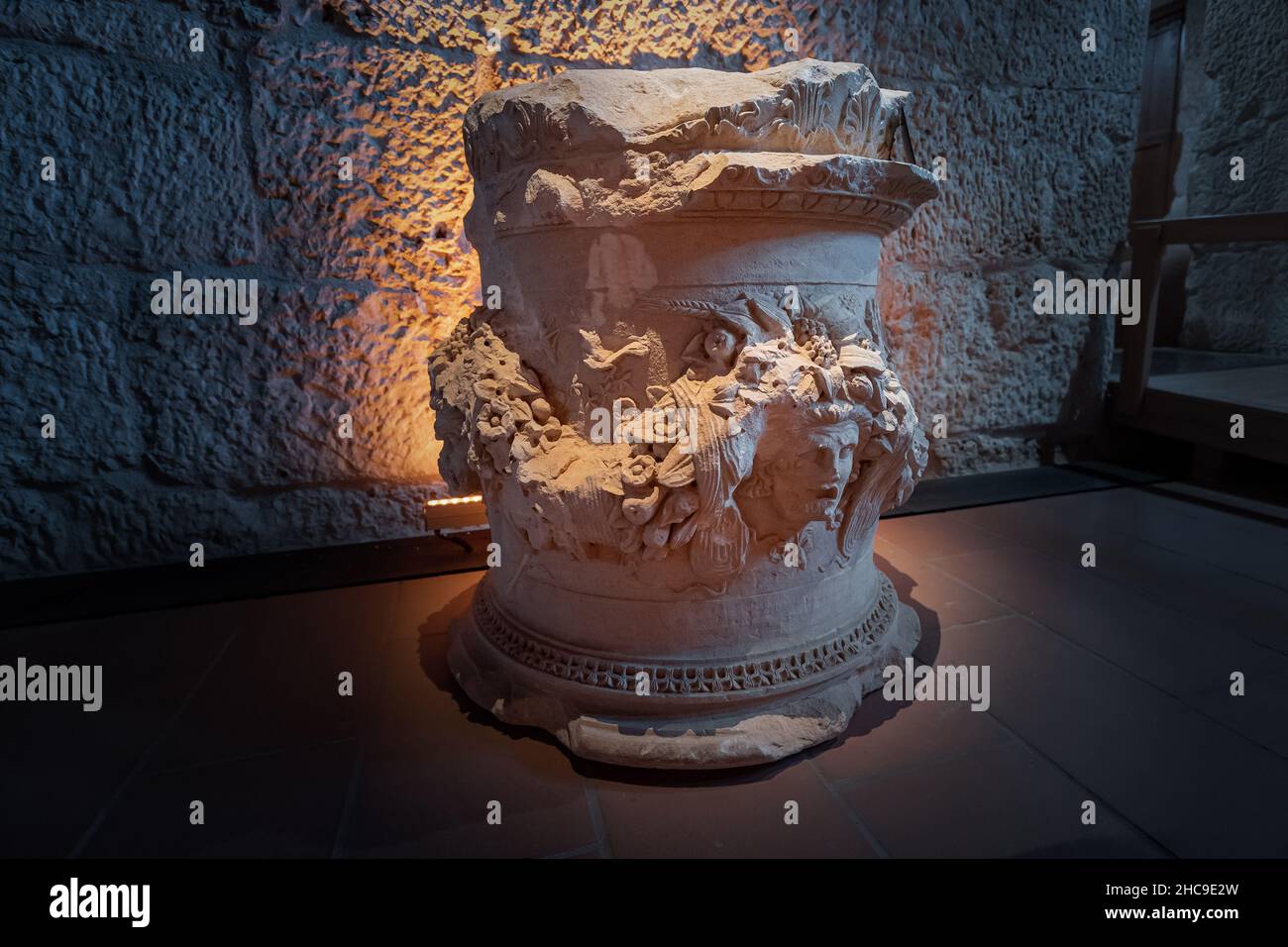 26 August 2021, Andriake, Turkey: Architectural details ancient Greek ...