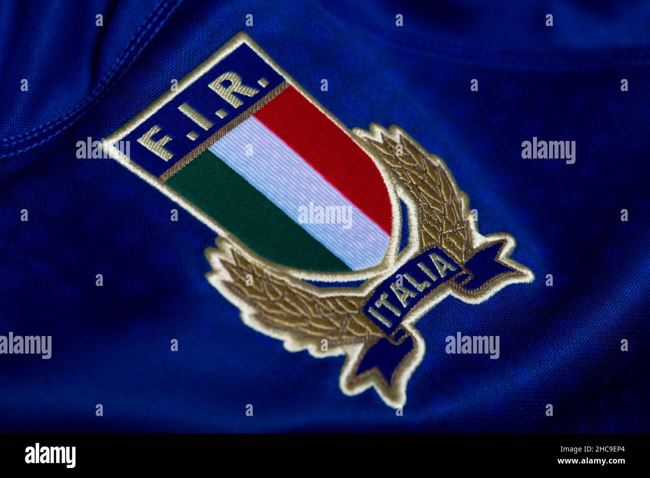 Close up of Italy national rugby union team jersey Stock Photo - Alamy