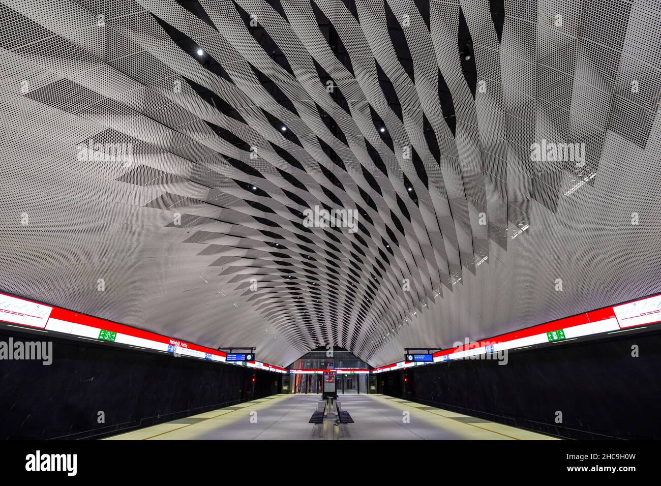 Inside one of Helsinki's newer and modern metro stations, Matinkylä ...