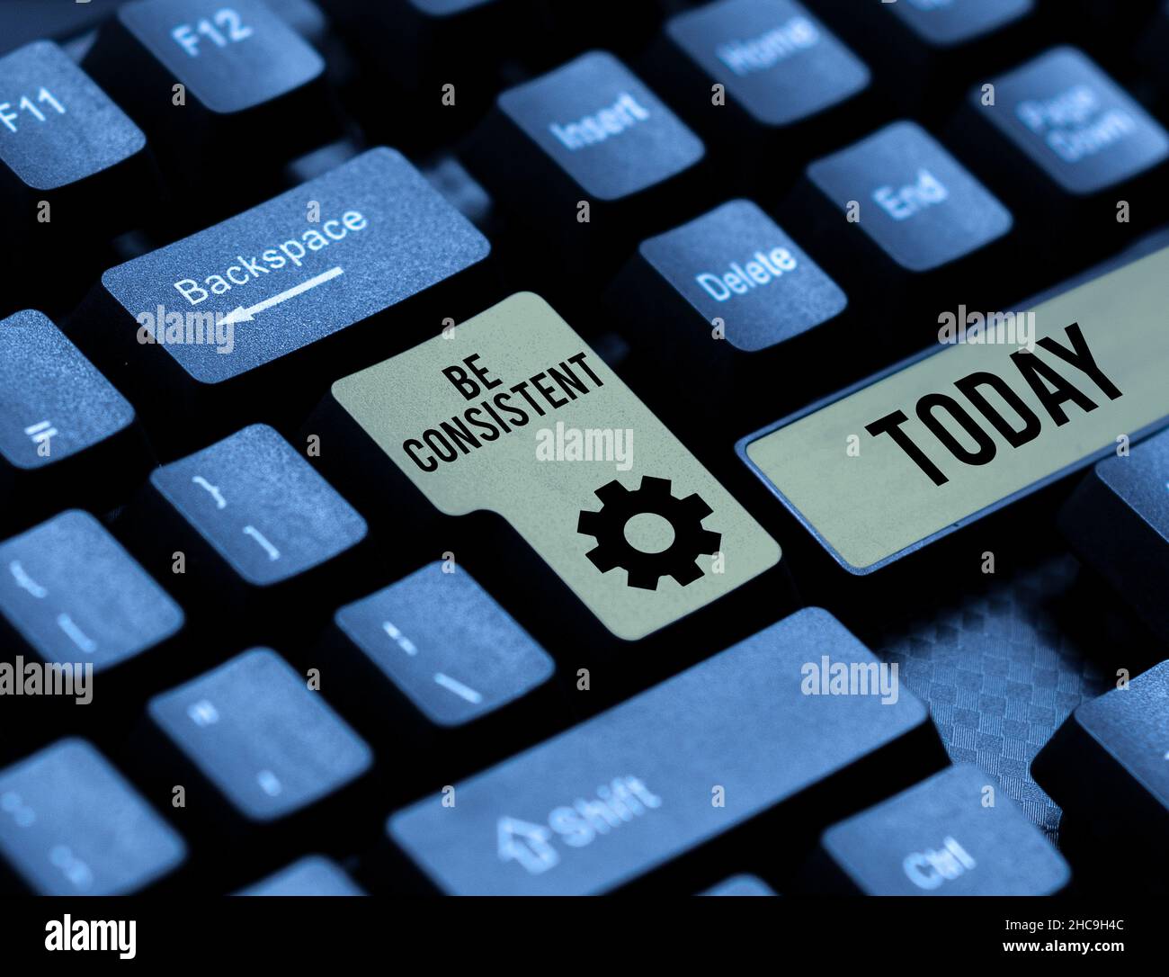 Text sign showing Be Consistent. Concept meaning Uniform Persistent ...
