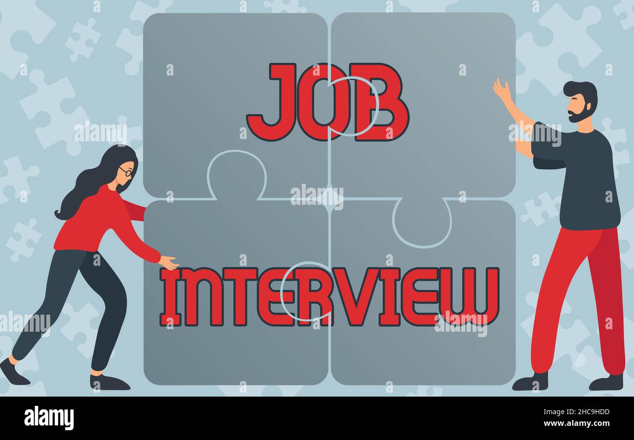 Text caption presenting Job Interview. Business approach Assessment ...