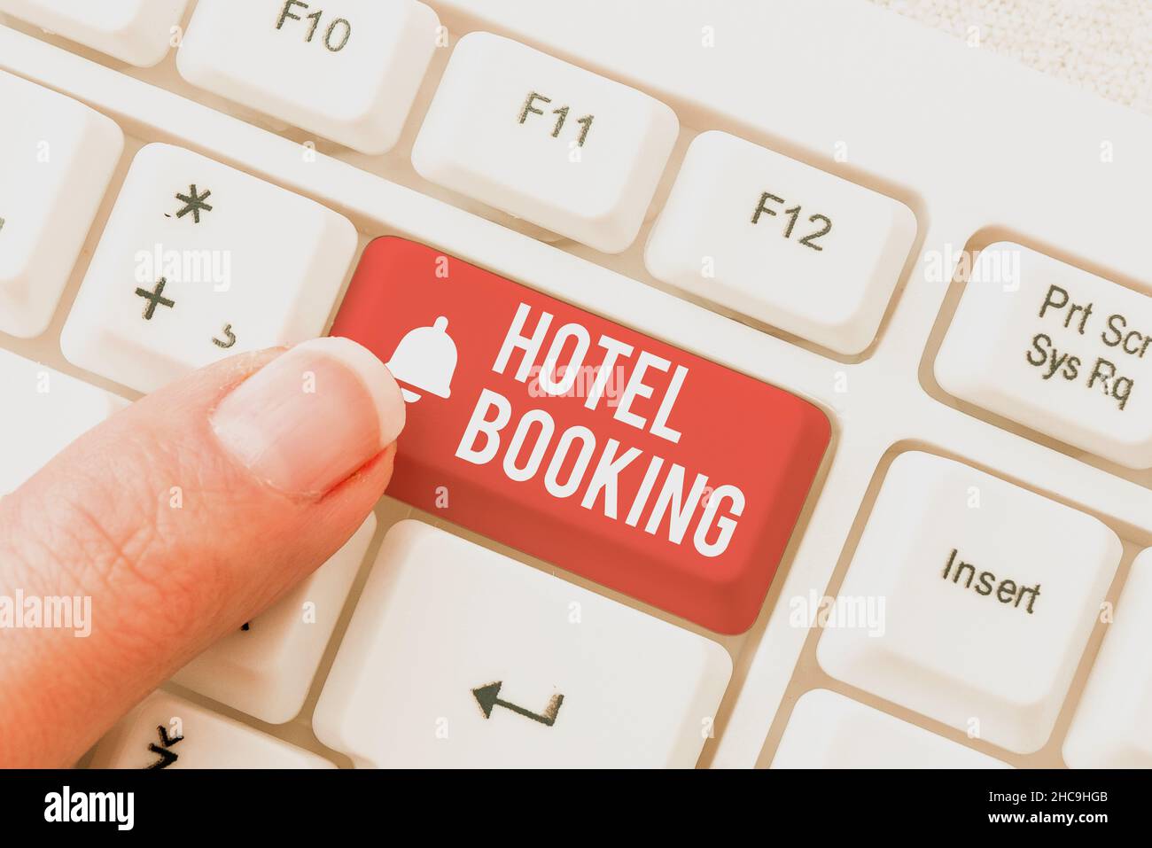 Conceptual caption Hotel Booking. Business concept Online Reservations ...