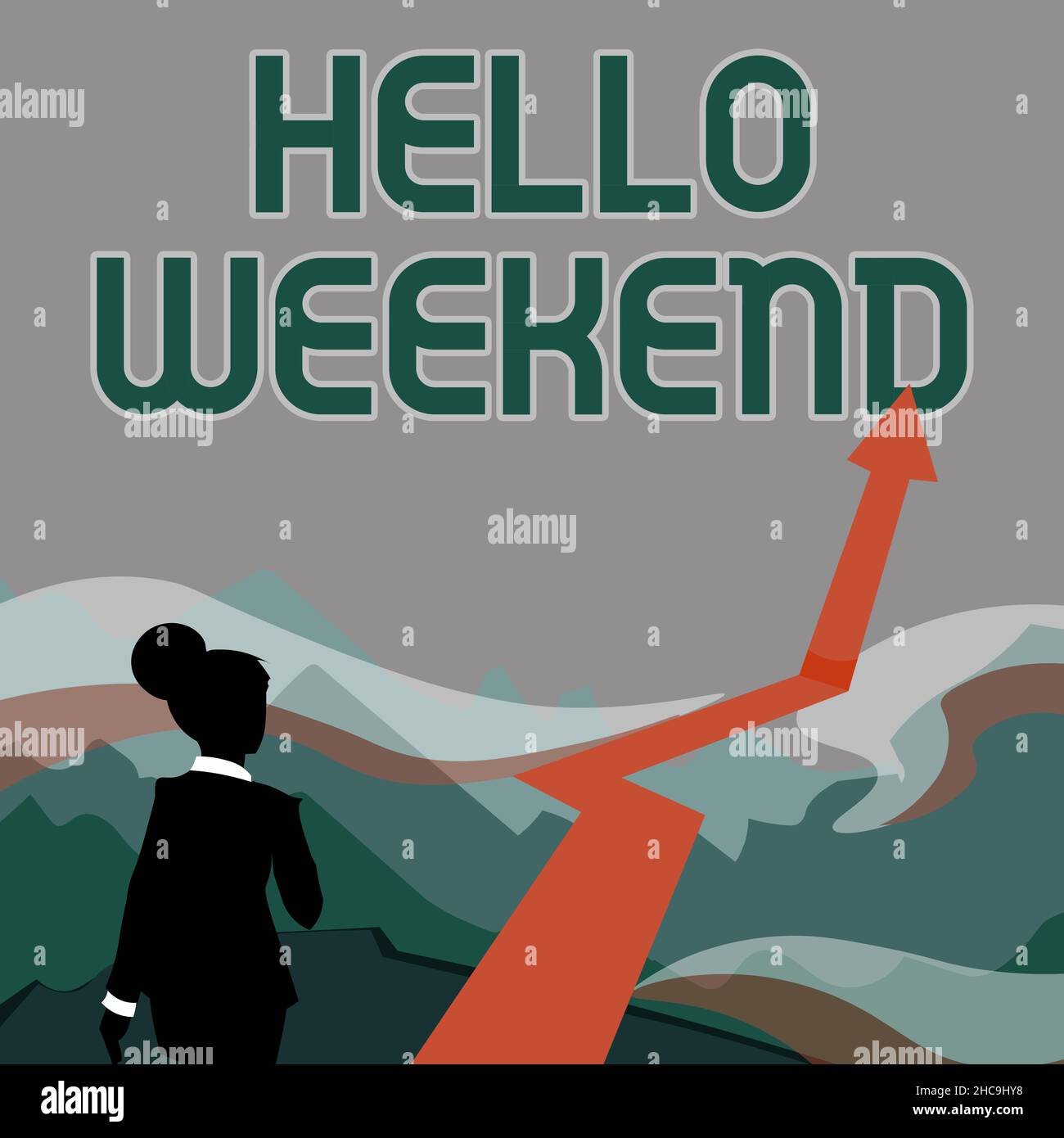 Text sign showing Hello Weekend. Concept meaning Getaway Adventure ...
