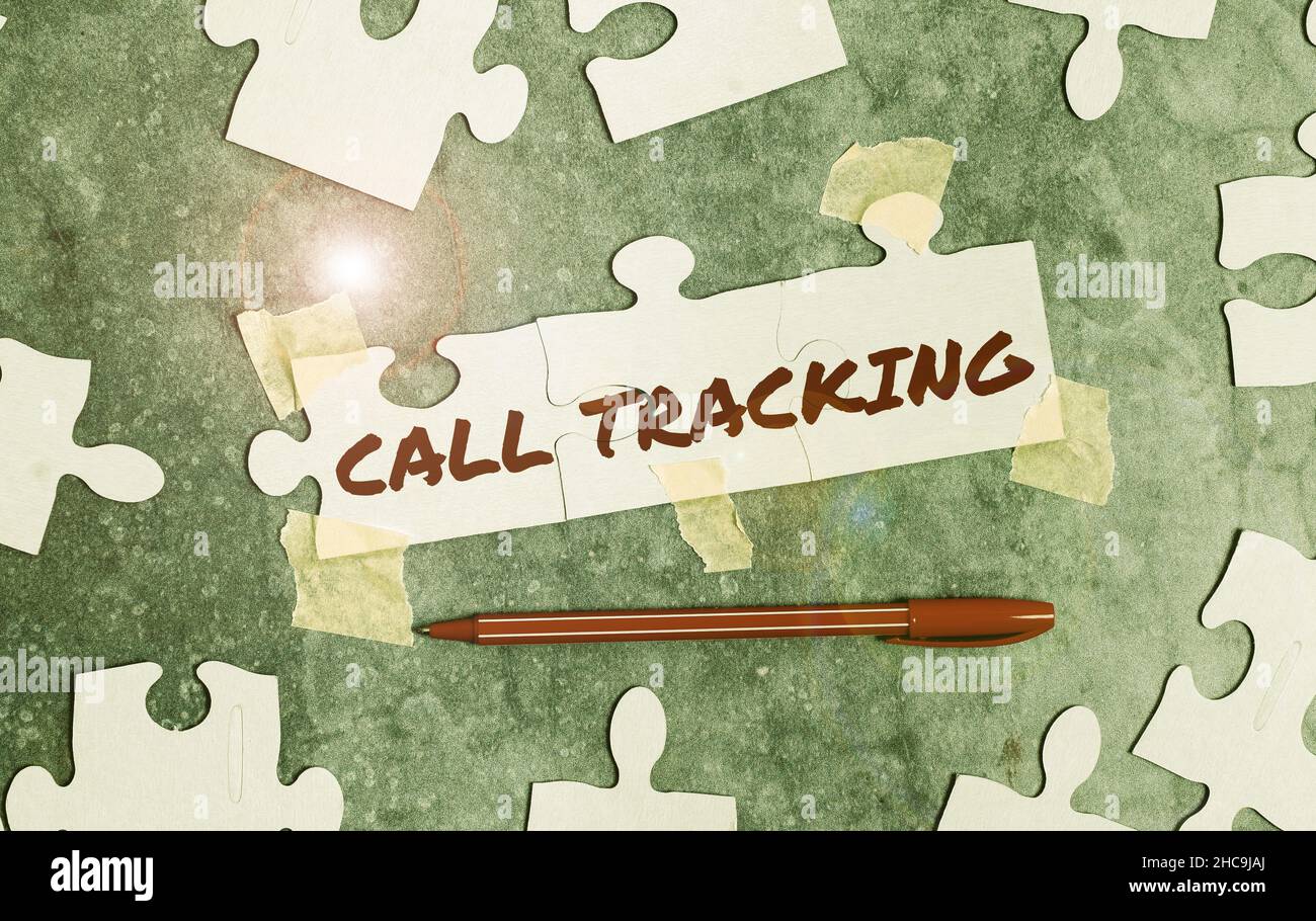 Text caption presenting Call Tracking. Business approach Organic search ...