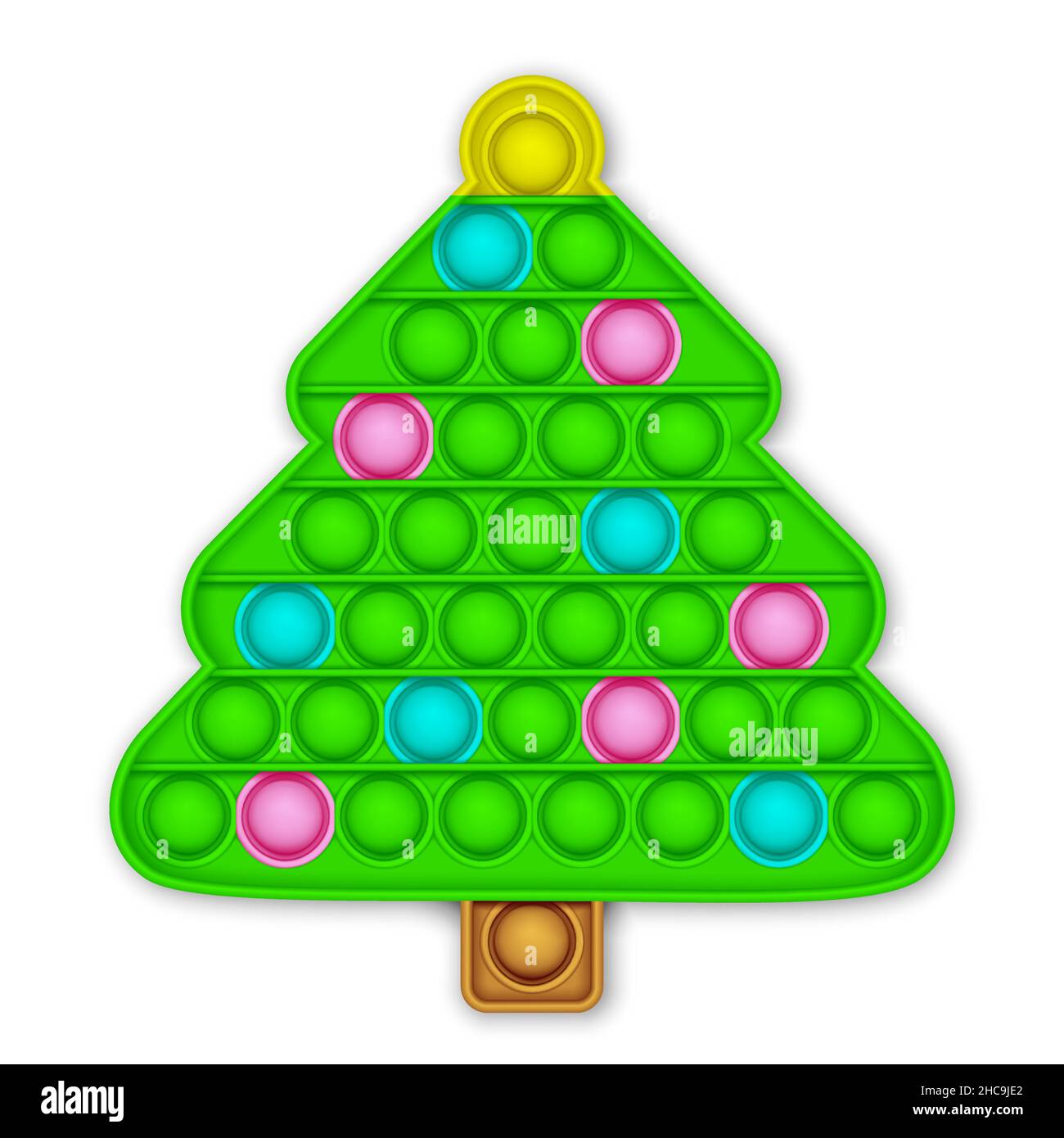 Christmas tree. Realistic pop It fidget antistress toy. Vector ...