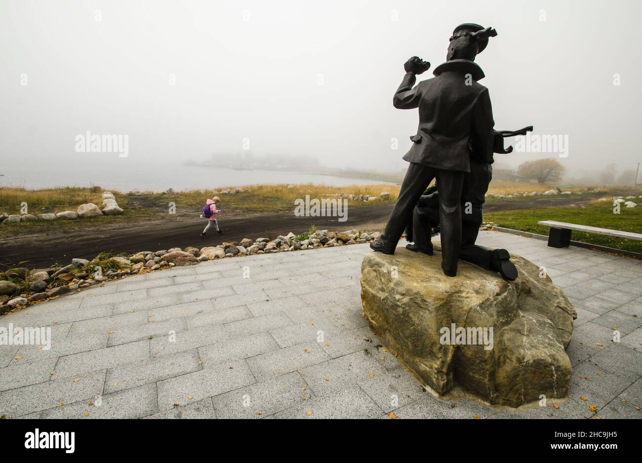September, 2020 - Solovki. Monument to the Solovetsky cadets. Young ...