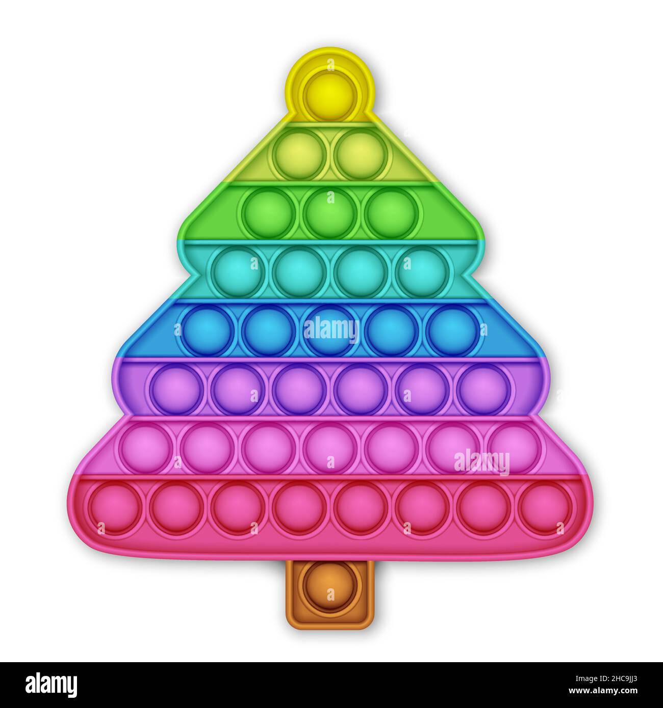 Christmas tree. Realistic pop It fidget antistress toy. Vector ...