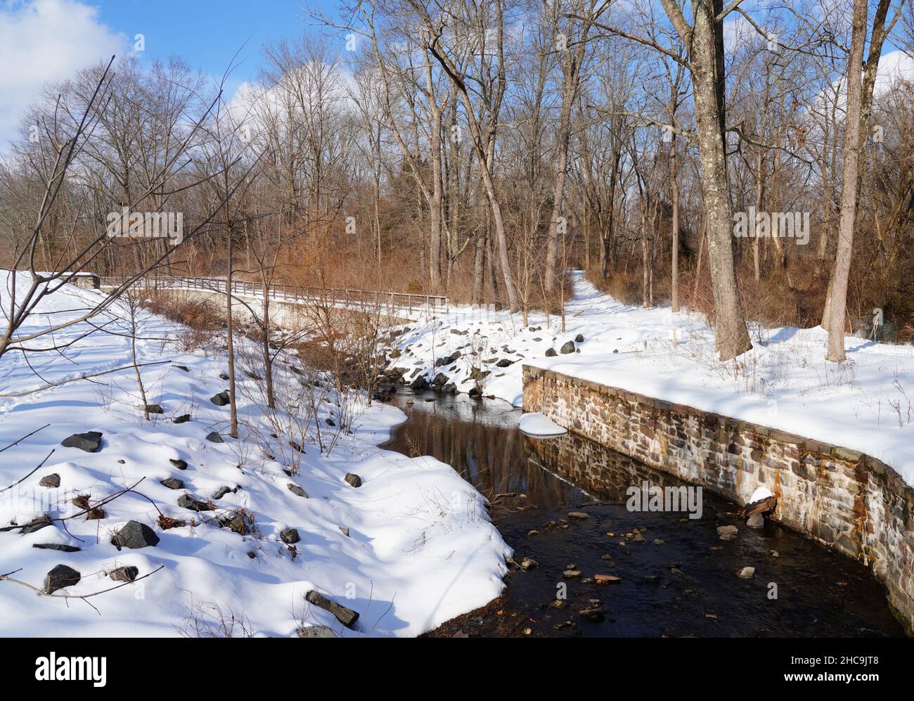 Snowy day at the Mountain Lakes Preserve in Princeton, New Jersey ...