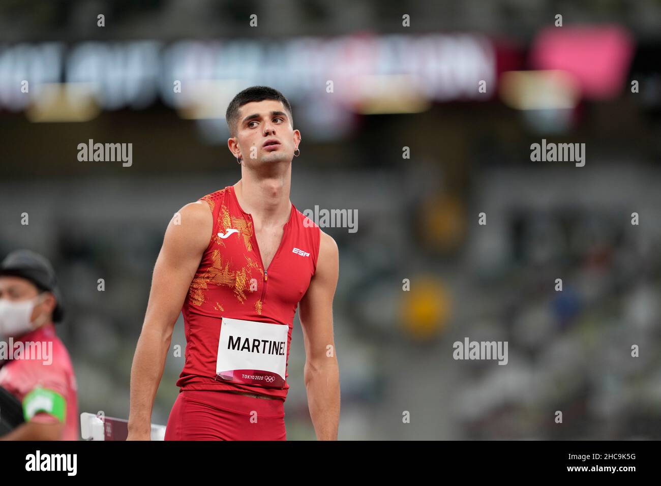 Asier Fernandez participating in the 110 meter hurdles at the 2020 ...