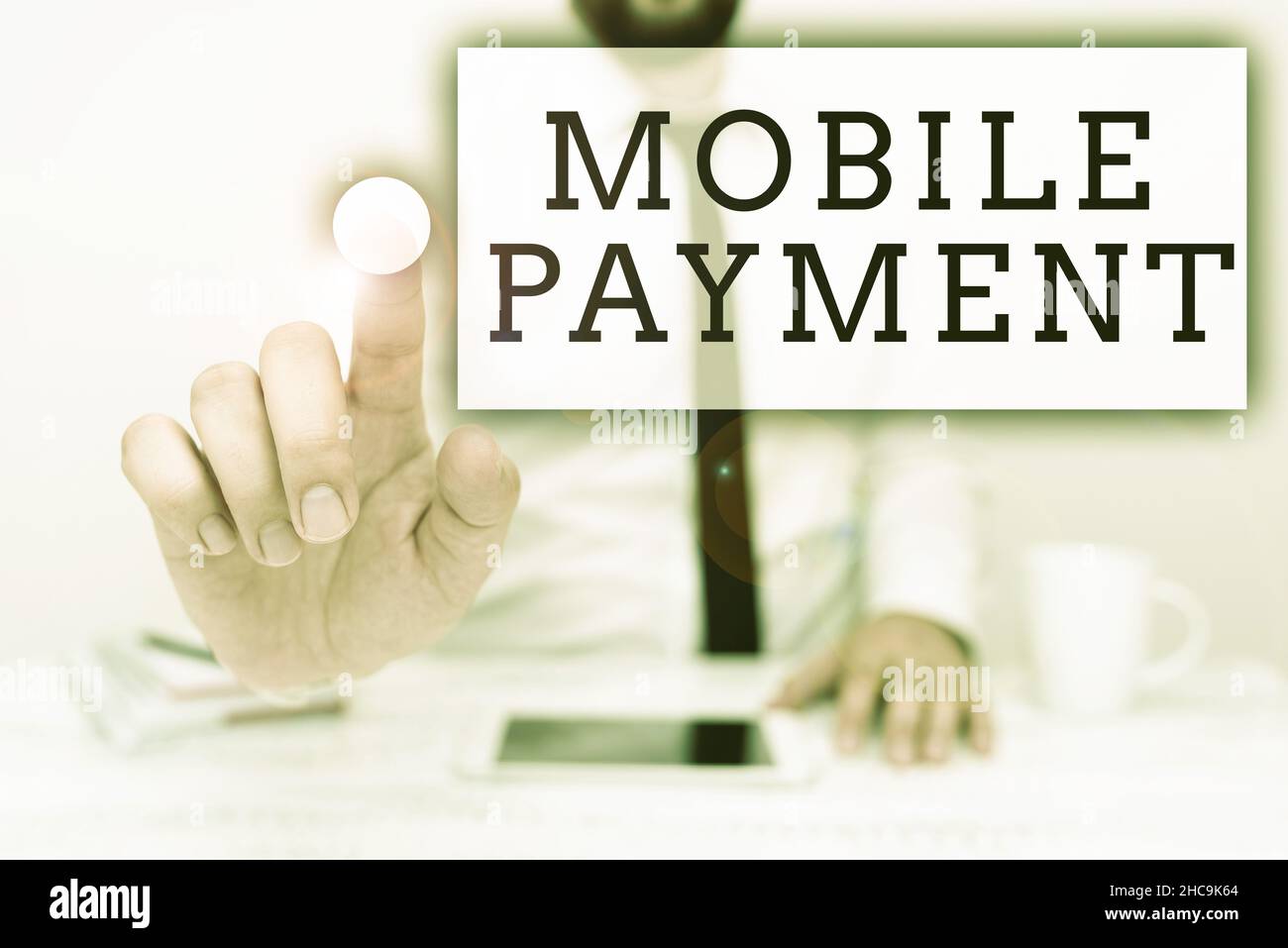 Hand writing sign Mobile Payment. Business showcase Cashless Payment ...