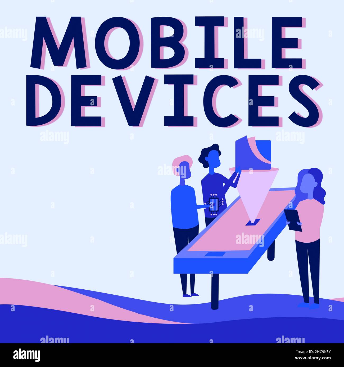 Text sign showing Mobile Devices. Concept meaning A portable computing ...