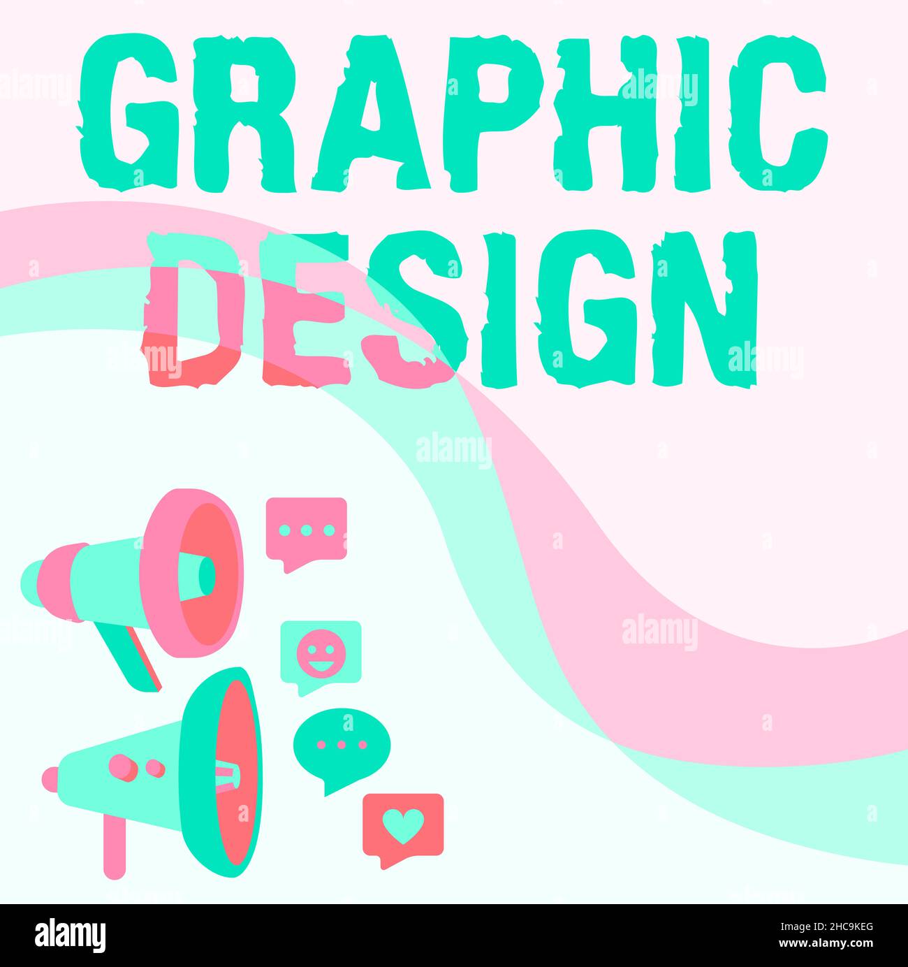 Text caption presenting Graphic Design. Concept meaning art or skill of combining text and ...