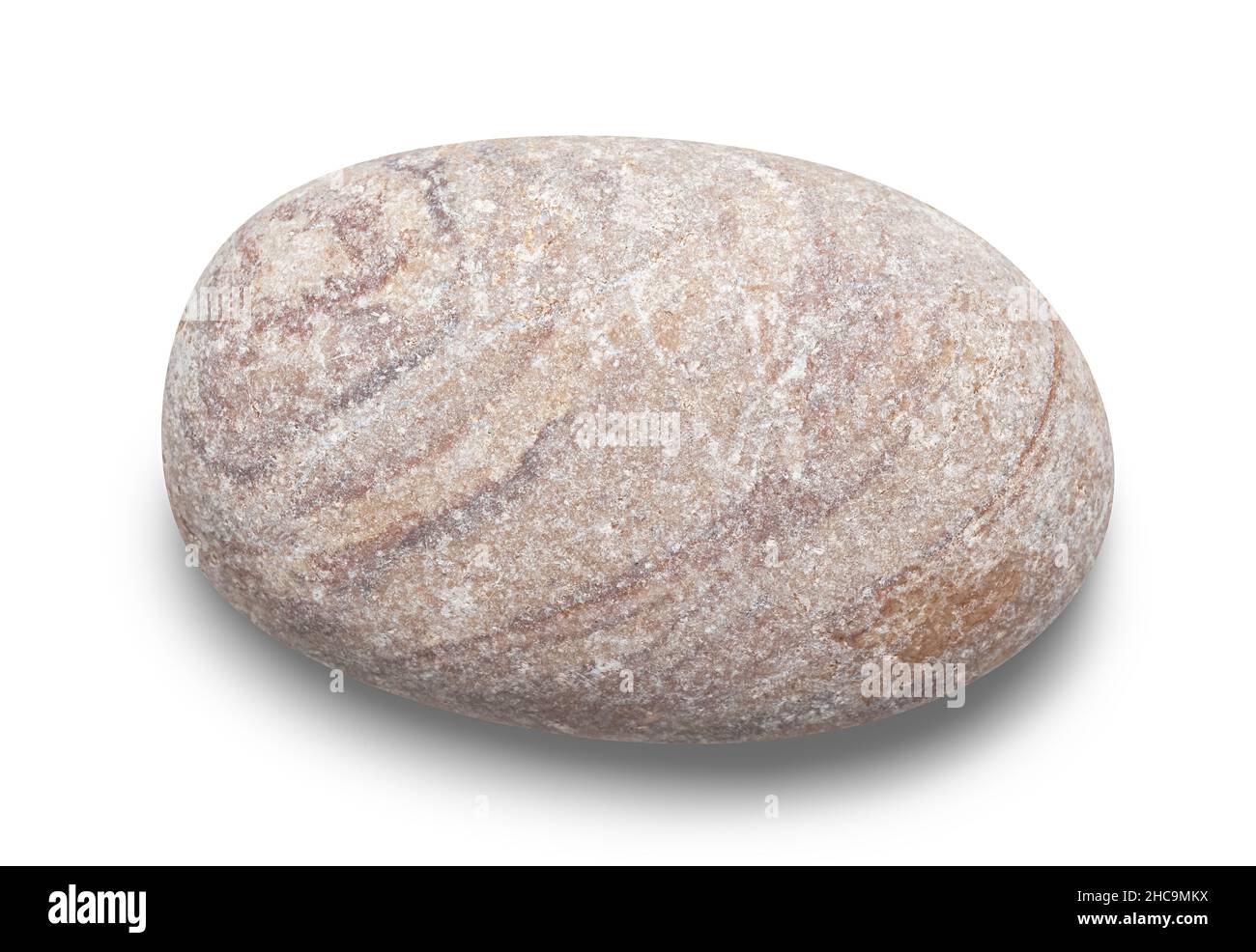 Pebble. Smooth red sea stone isolated on white background with shadows ...
