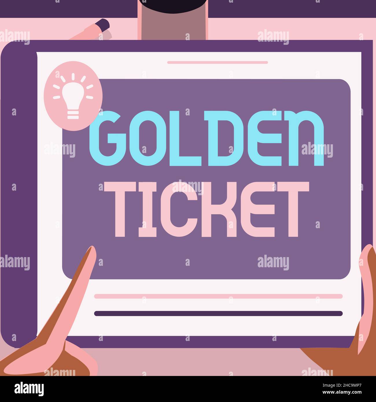 Text showing inspiration Golden Ticket. Business approach Rain Check ...