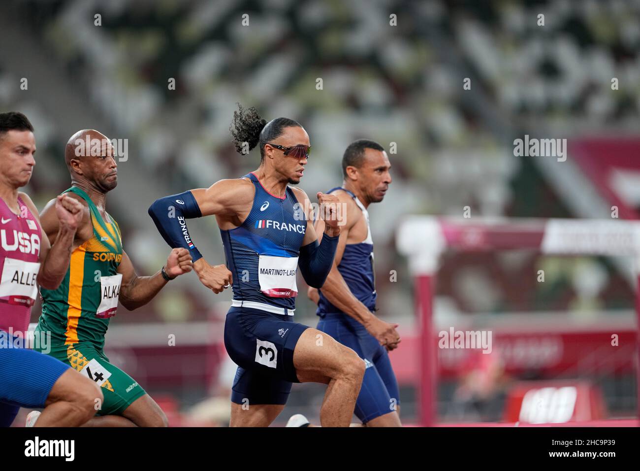 Pascal Martinot-Lagarde participating in the 110 meter hurdles at the ...