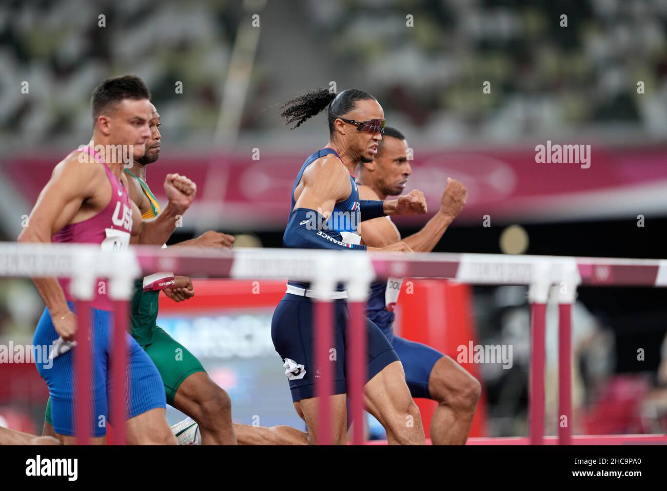 Pascal Martinot-Lagarde participating in the 110 meter hurdles at the ...