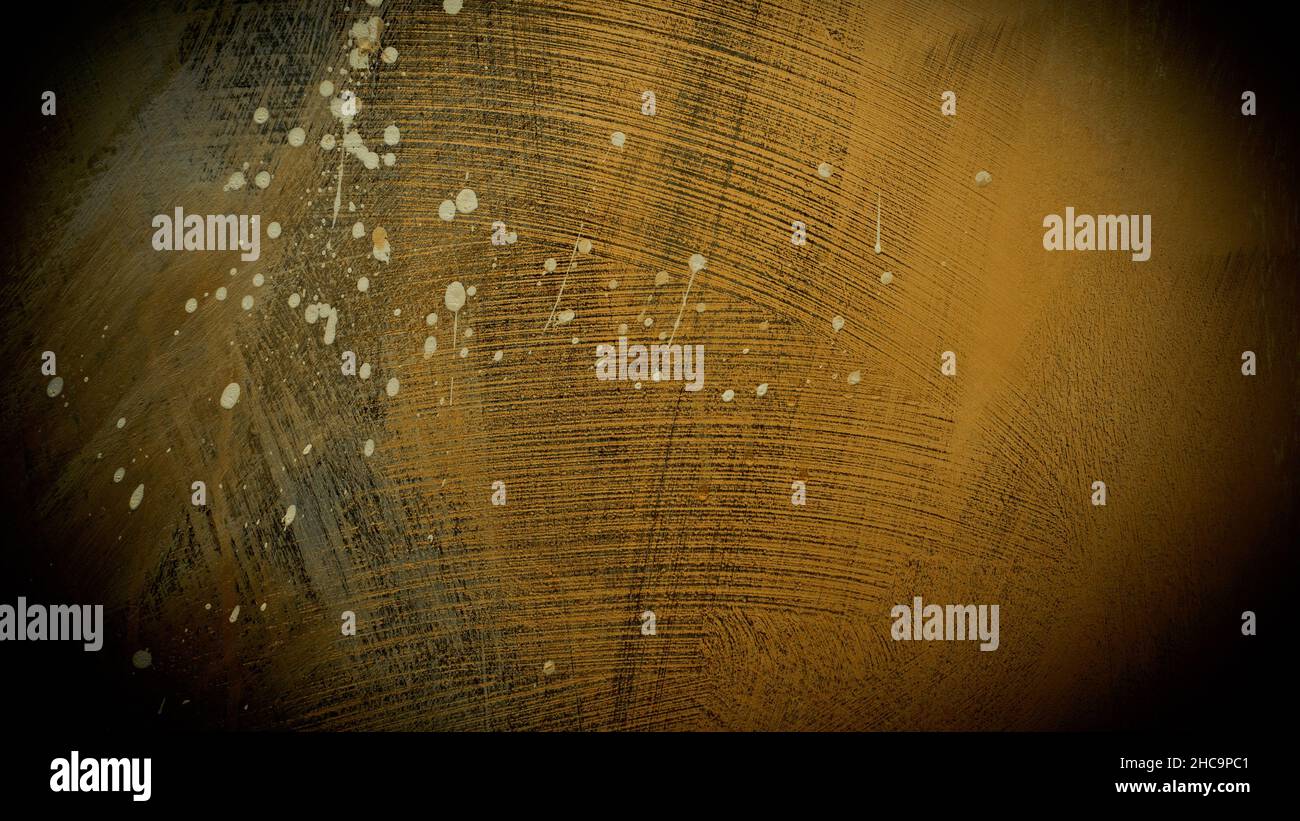 Splashes of acrylic paints on the wall, background with scuffed paint ...