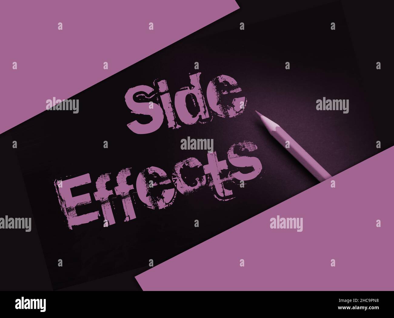 Side effect words and yellow pencil. Healthcare concept Stock Photo - Alamy