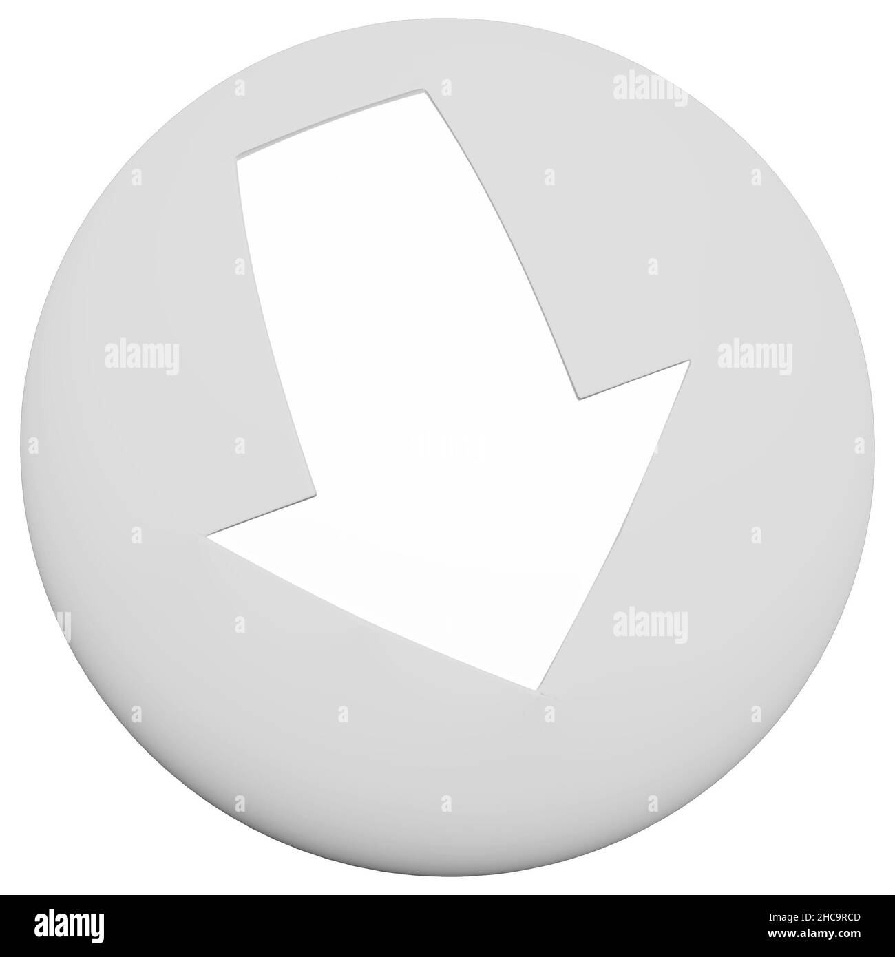 Sphere with arrow - download button 3d isolated - 3d rendering Stock Photo - Alamy