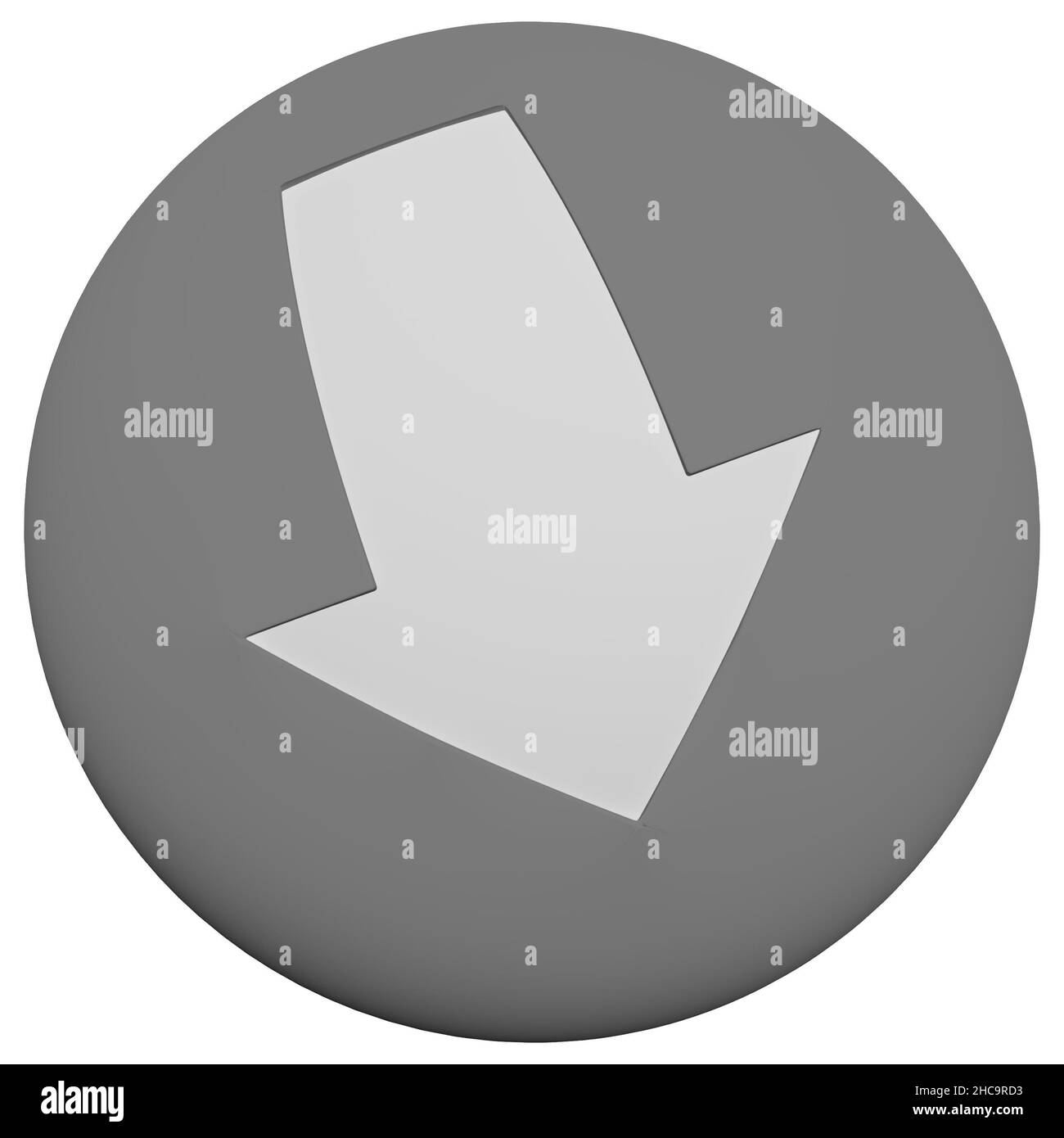 Sphere with arrow - download button 3d isolated - 3d rendering Stock ...