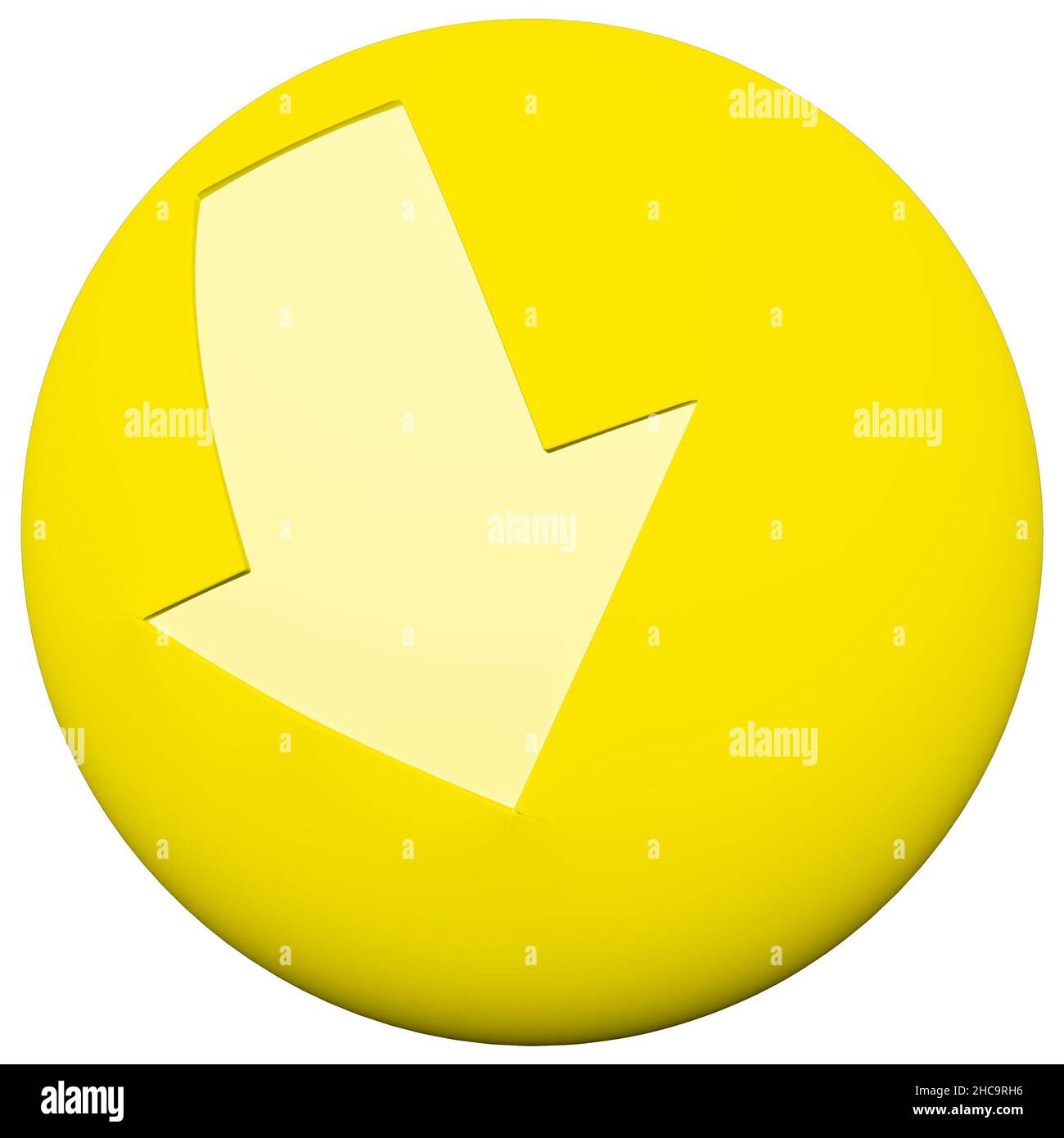Sphere with arrow - download button 3d isolated - 3d rendering Stock Photo - Alamy